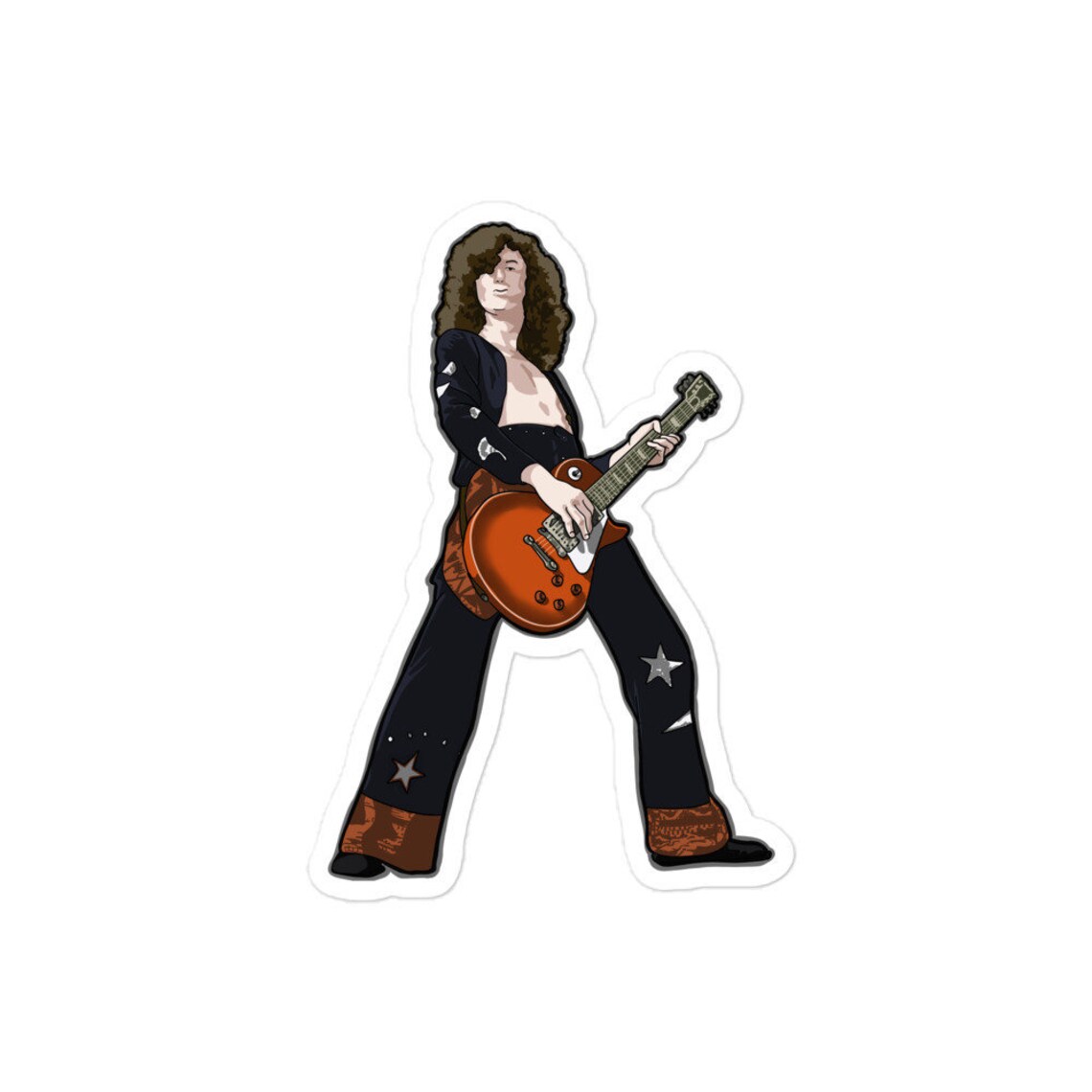 Led Zeppelin Jimmy Page Rock Vinyl Decal Die Cut Sticker. | Etsy