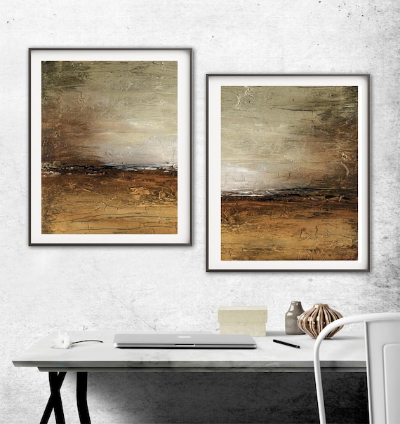 Rustic Print Abstract Art Print Set of Two Digital Download - Etsy