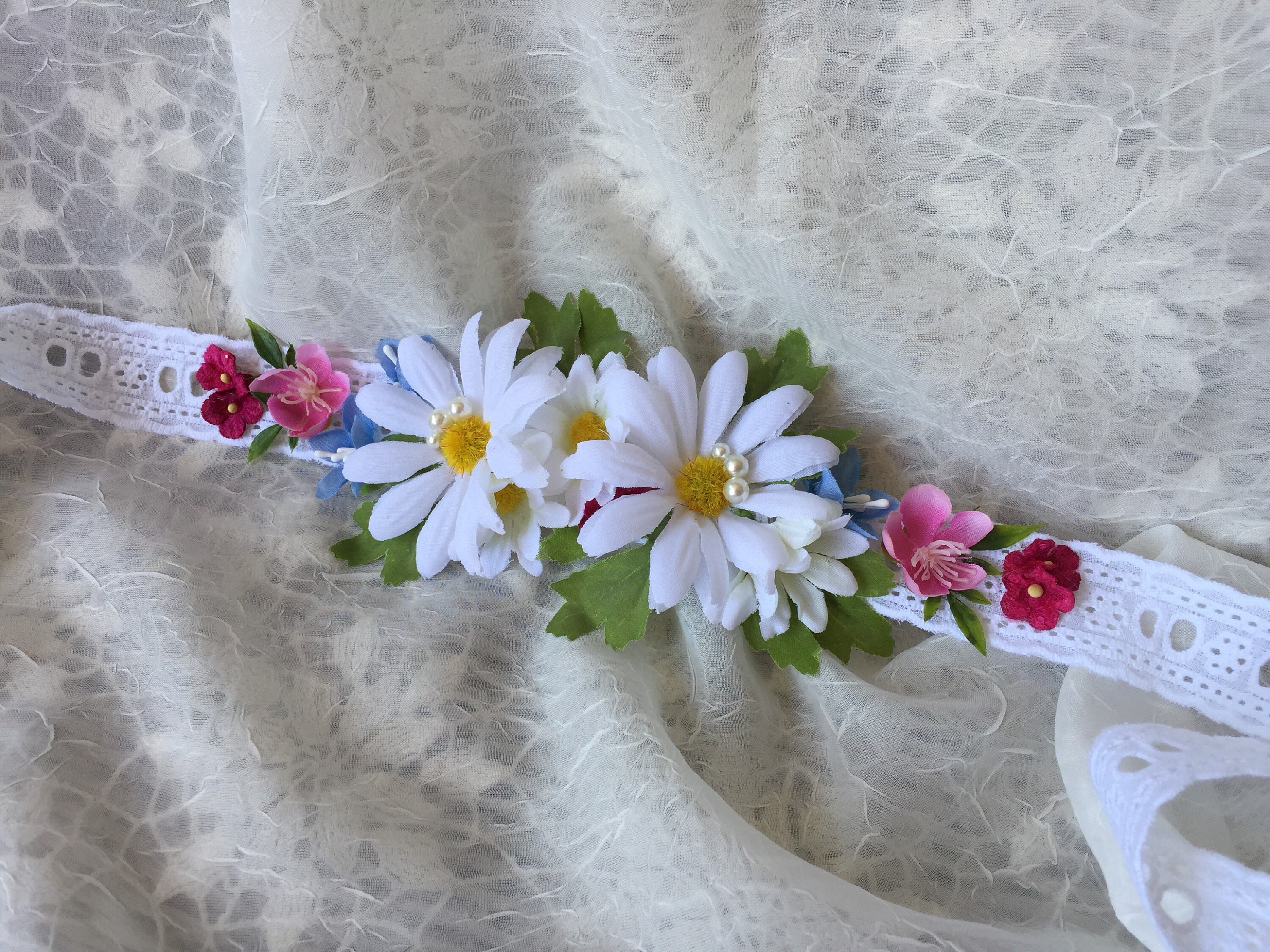 Flower girl belt daisy flower sash toddler flower girl sash | Etsy