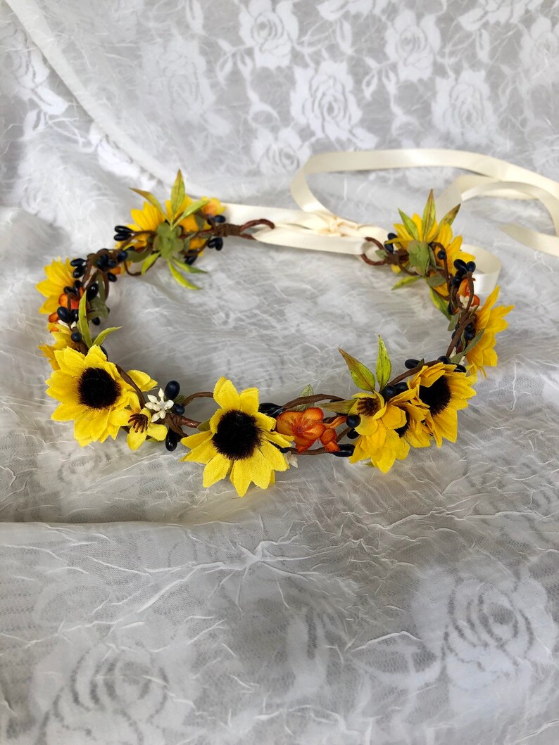 Sunflower Crownsimple Fall Hair Accessoryautumn Hair | Etsy