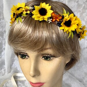 Sunflower Crown,simple Fall Hair Accessory,autumn Hair Piece,sunflowers ...