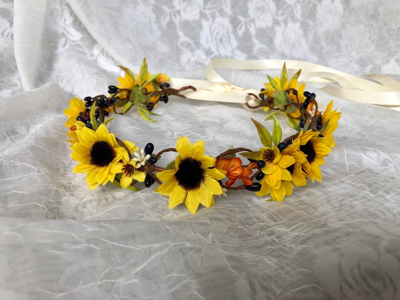 Sunflower Crownsimple Fall Hair Accessoryautumn Hair | Etsy