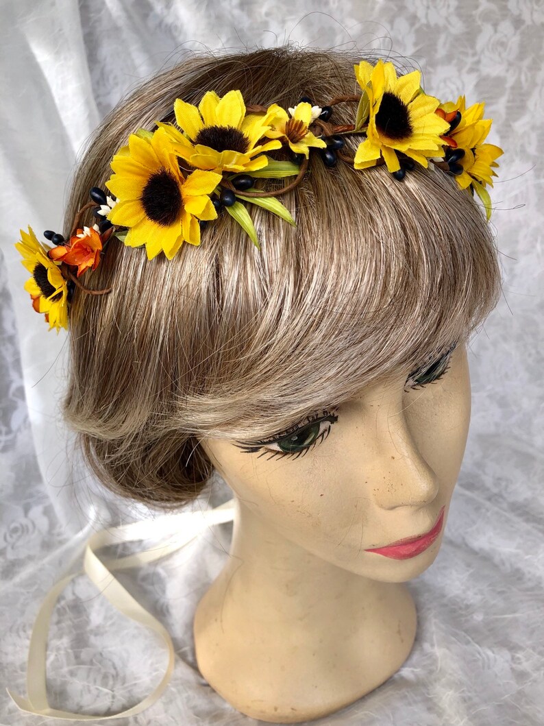 Sunflower Crownsimple Fall Hair Accessoryautumn Hair | Etsy