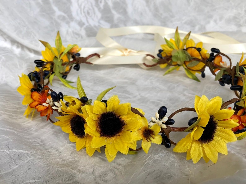 Sunflower Crownsimple Fall Hair Accessoryautumn Hair | Etsy