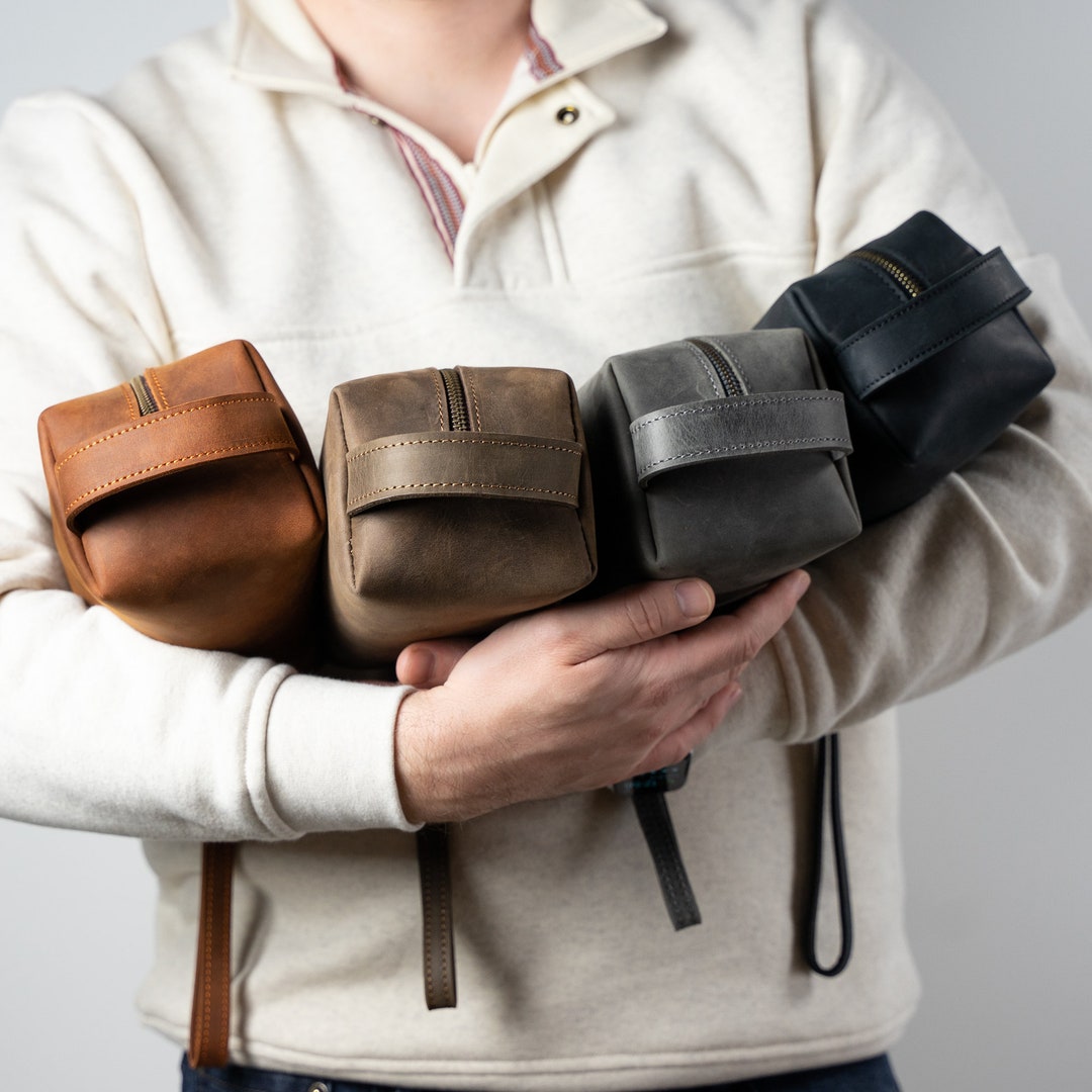 PERSONALIZED Dopp Kit Mens Leather Dopp Monogrammed Grooming Kit ...