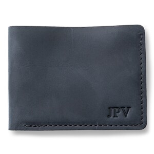 MONOGRAMMED Leather Cash Wallet, Mens Billfold, Classic Bifold Wallet ...