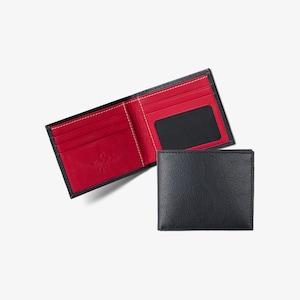 PERSONALIZED Leather Men's Wallet/ Bifold Wallet/ Red Classic Men's ...