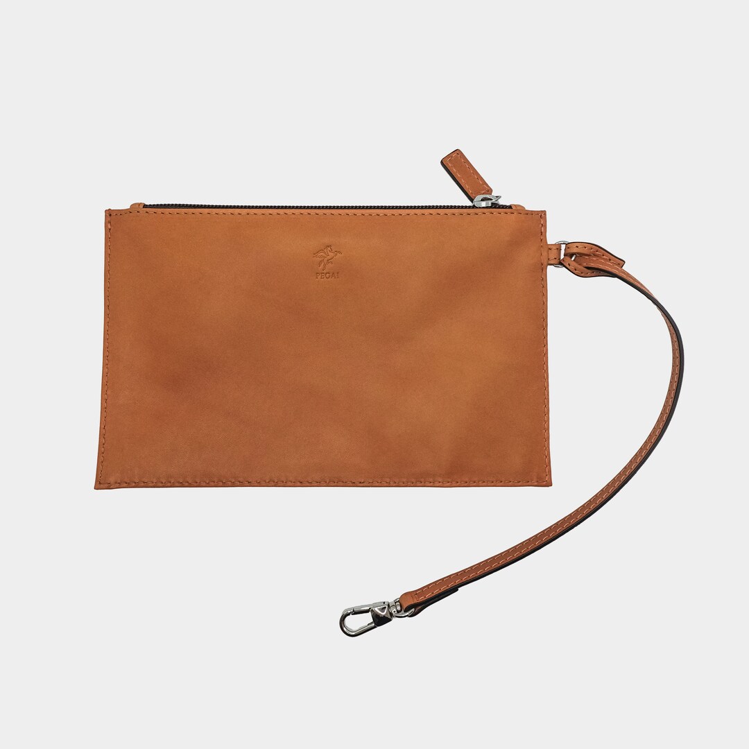 Pegai Leather Slim Pouch for Tote Bag, Leather Purse, Wallet Pouch With ...
