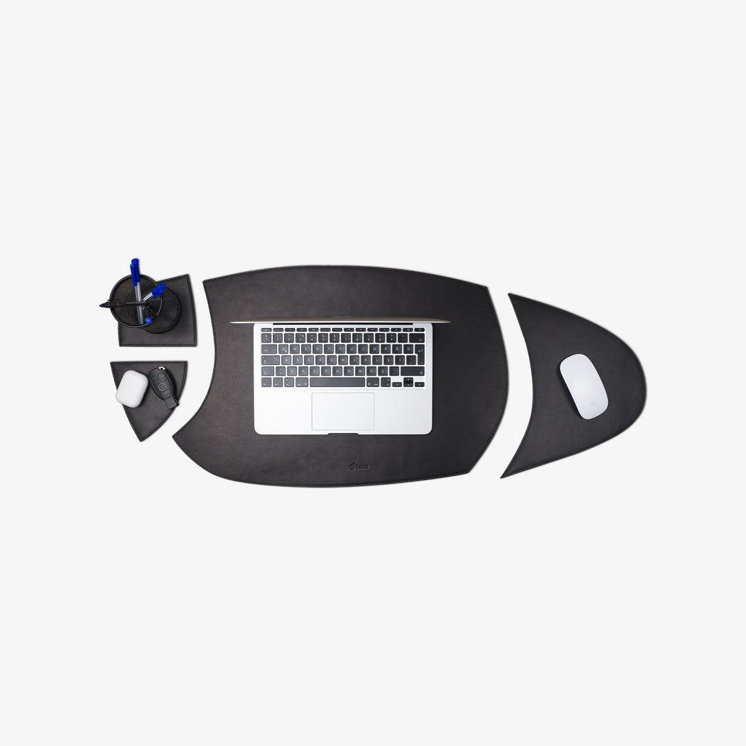 HANDMADE Leather Desk Pad Set, Desk Pad Set for Right and Left Handed ...