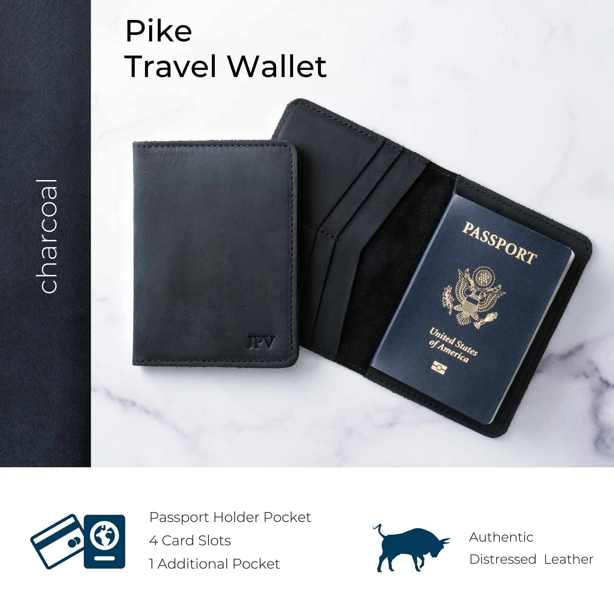 MONOGRAMMED Leather Travel Wallet Personalized Passport Wallet - Etsy