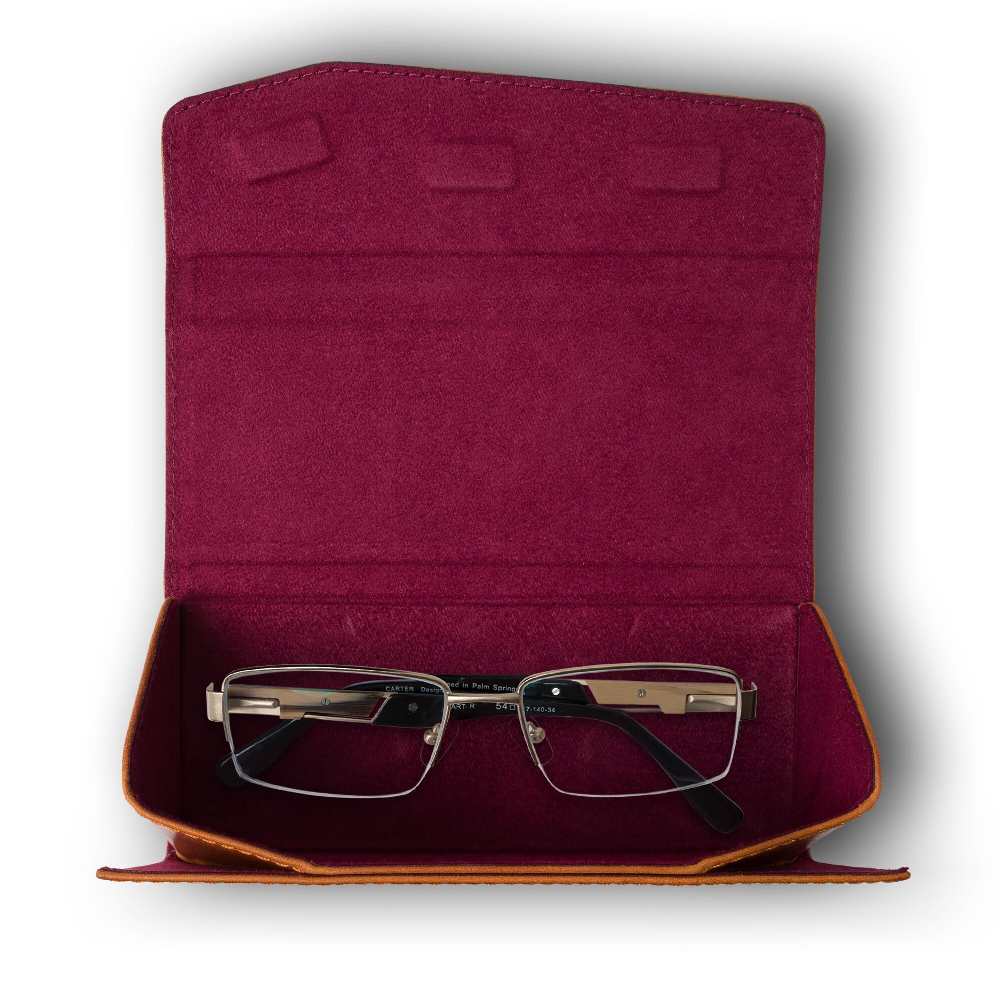 Leather Brown Full Grain Eyeglass Case With Magnet/ Hard - Etsy