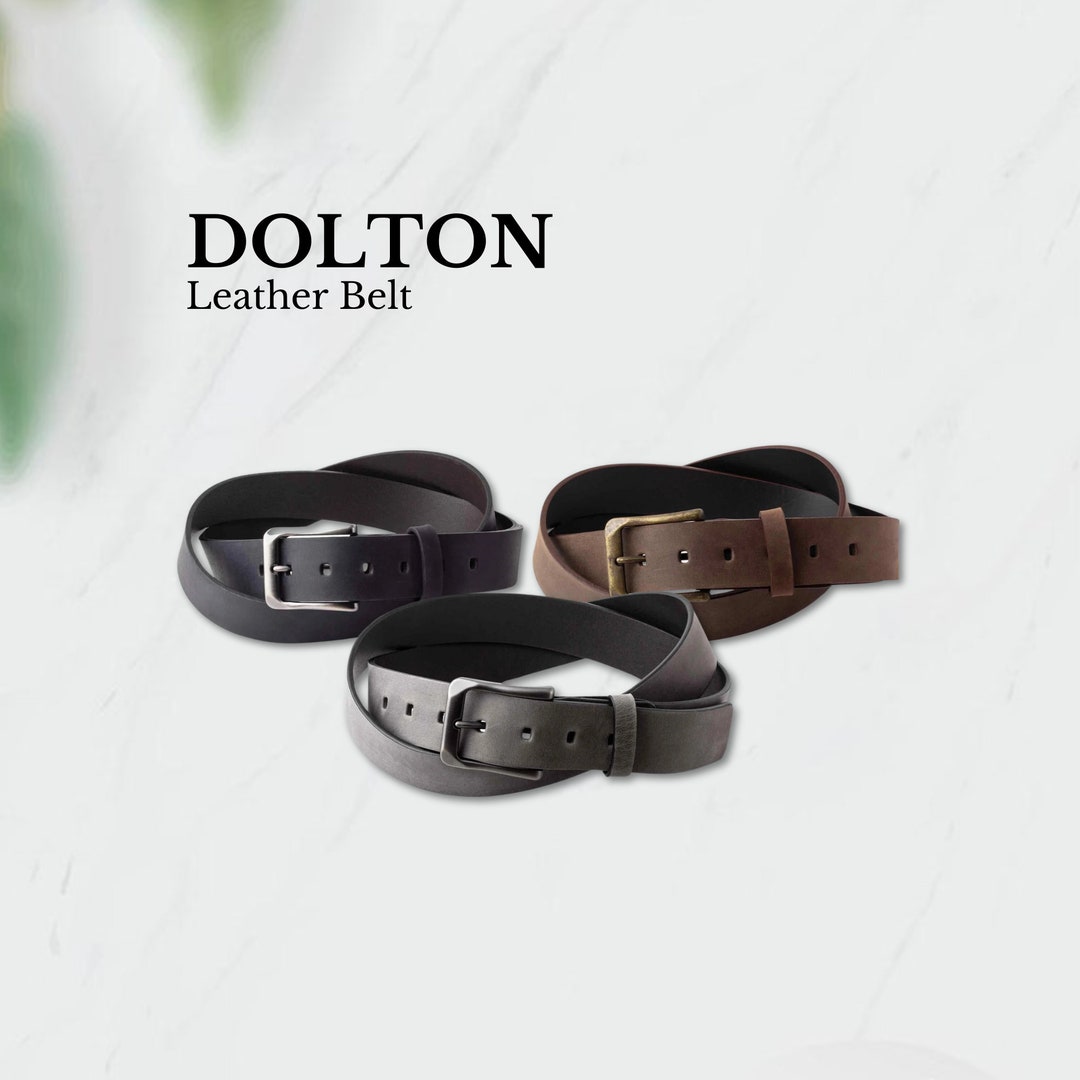 PEGAI Men's Leather Belt, Top-grain Calfskin, 3 Colors – Black, Brown ...