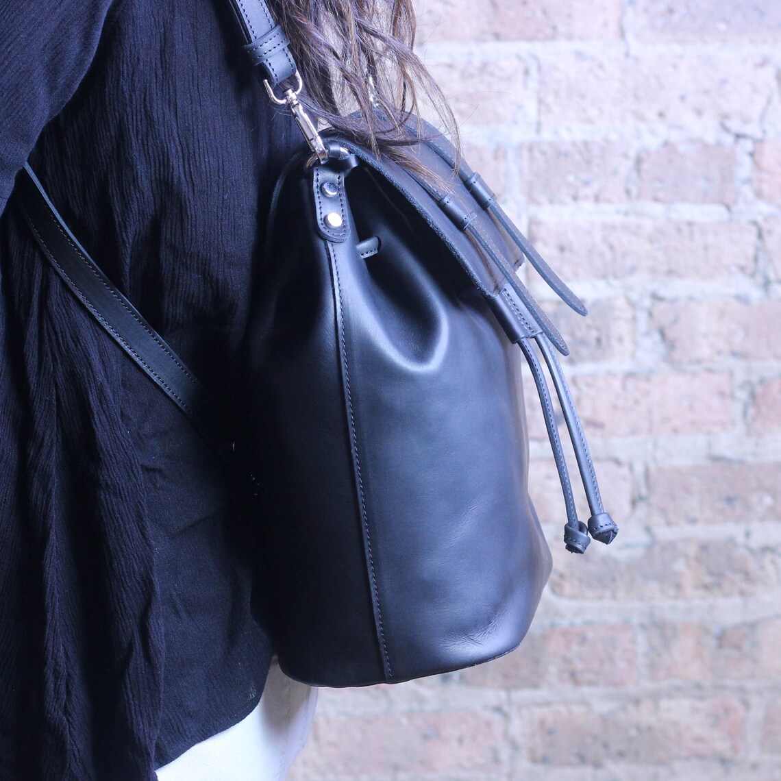 HUGE SALE 50% Leather Bucket Bag W Pouch Multi Functional - Etsy