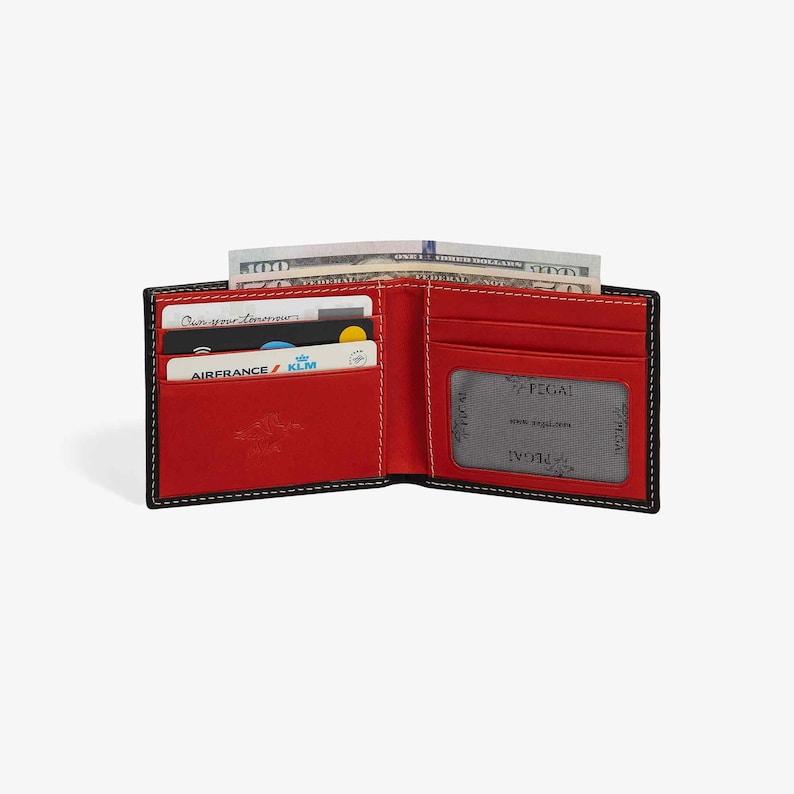 Pegai Italian Leather Wallet for Men, Handmade Slim Bifold Wallet ...