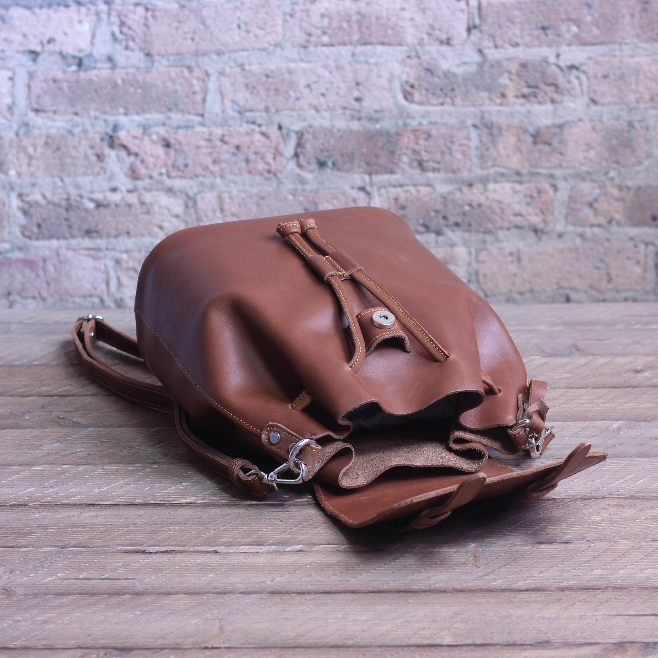 HUGE SALE 50% Leather Bucket Bag W Pouch Multi Functional - Etsy