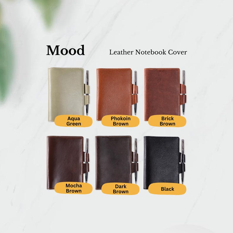 Leather Notebook Cover – Refillable Field Notes Cover With Pen Loop ...