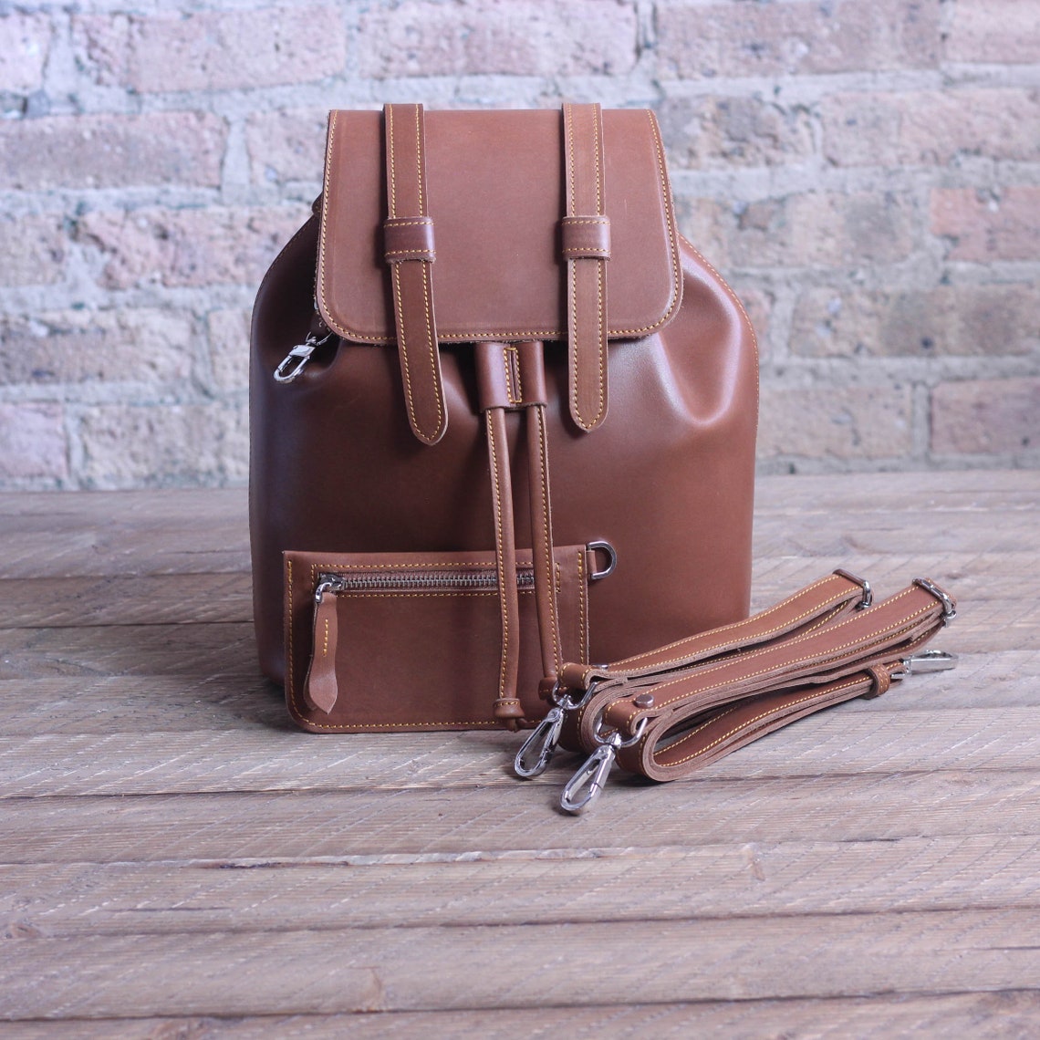 HUGE SALE 50% Leather Bucket Bag W Pouch Multi Functional - Etsy