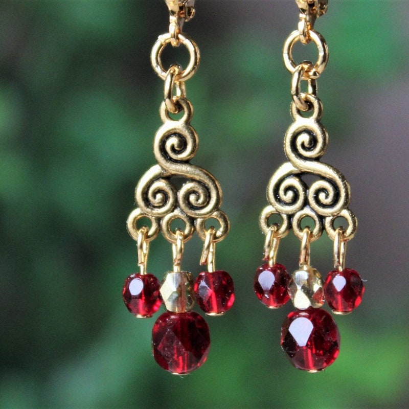 Red Clip Earrings - Etsy