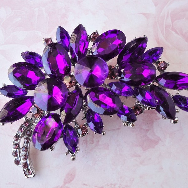 Purple Stone Brooch - Etsy