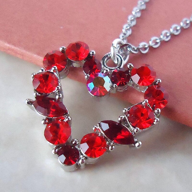 Red Crystal Heart - Etsy