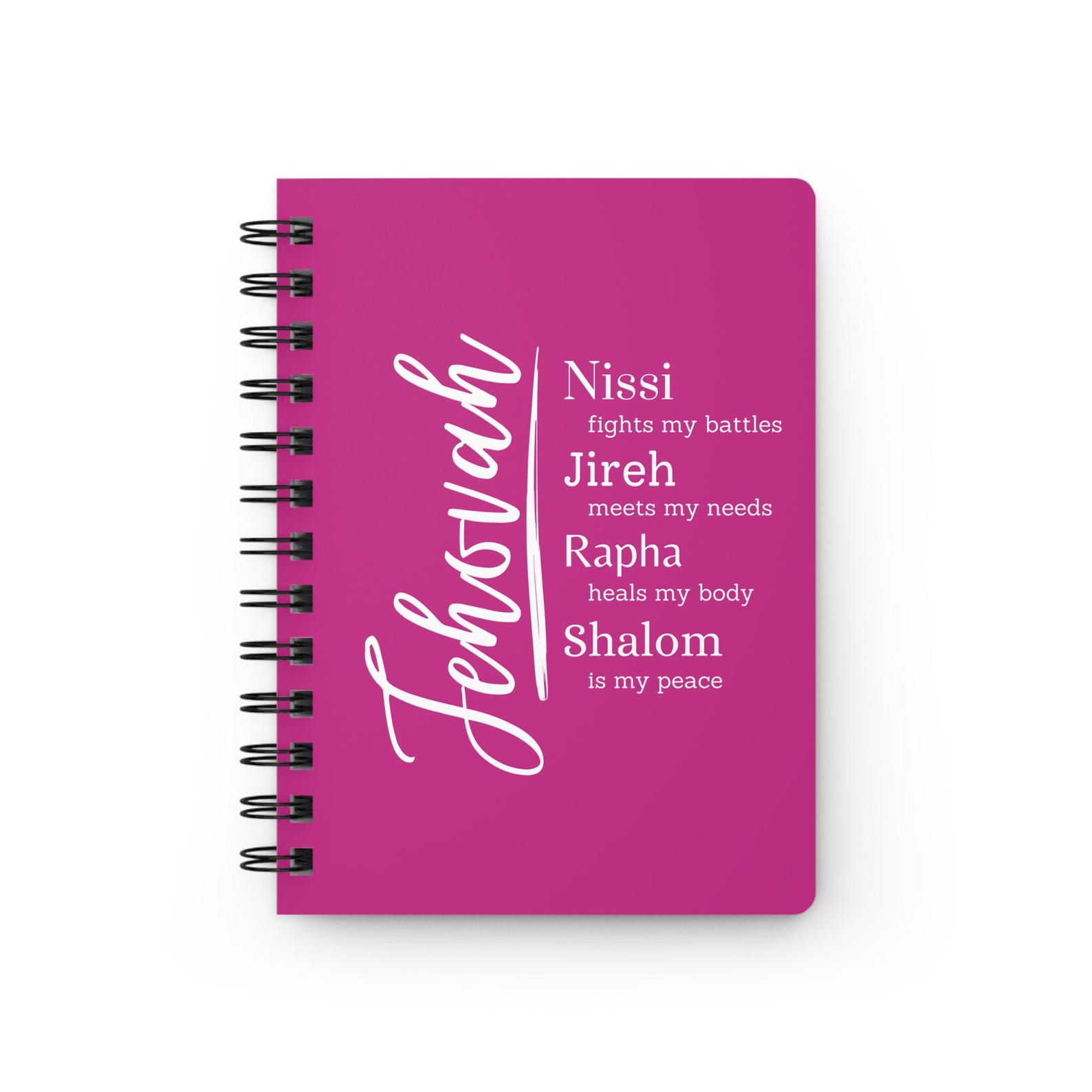 Jehovah Names (nissi Jireh Rapha Shalom) Spiral Bound Journal | Pink ...