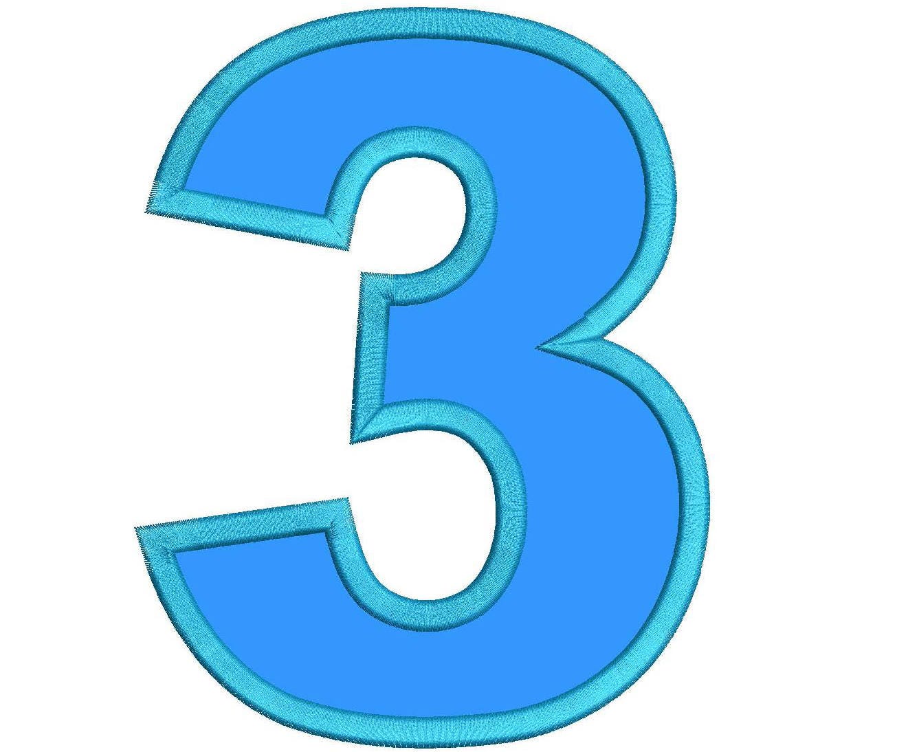 Number 3 Applique Design 3 Sizes for Instant Download - Etsy Number 3 Applique Design 3 Sizes for Instant Download - Etsy