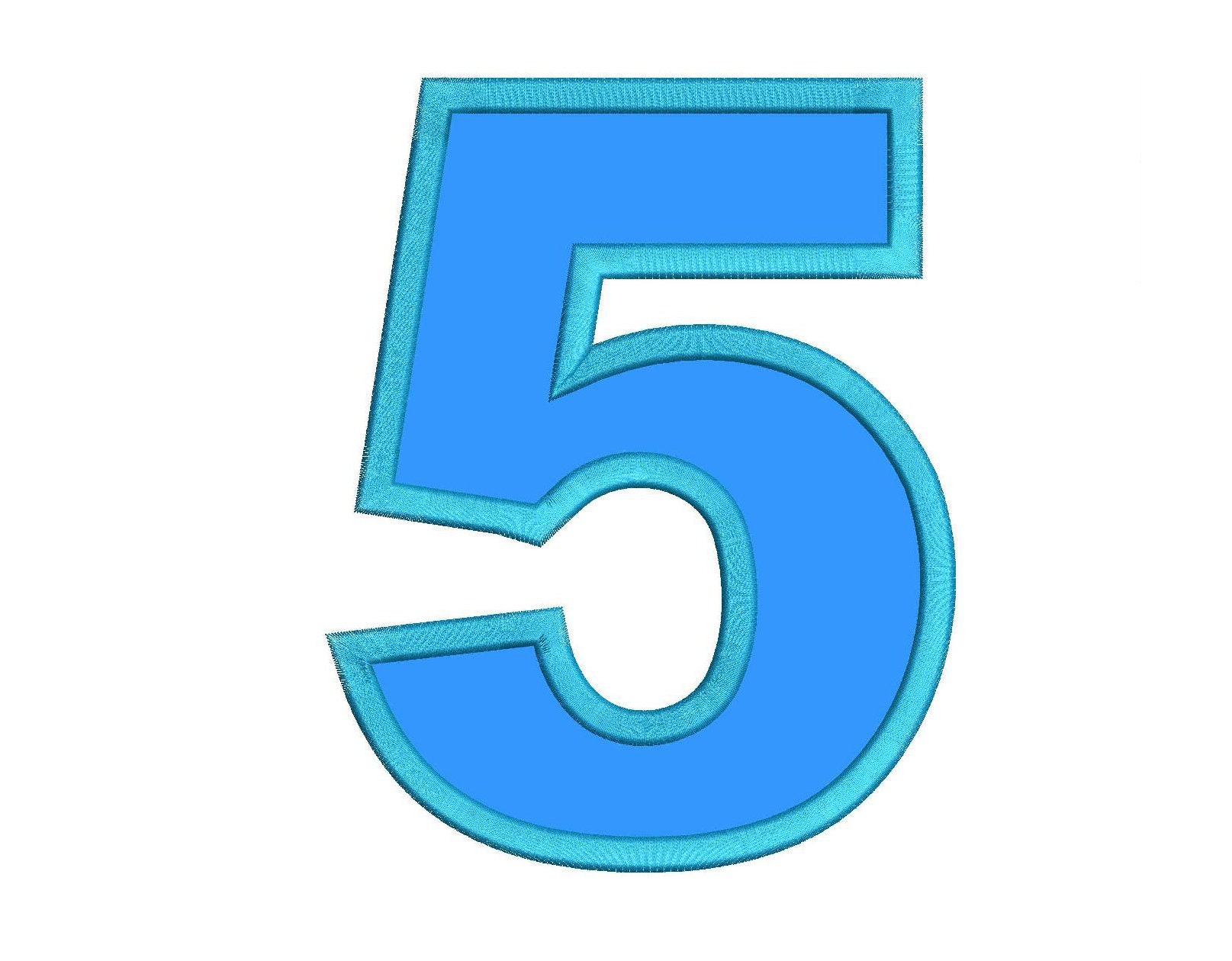 Número 5 Applique Design 3 tamaños para descarga instantánea | Etsy