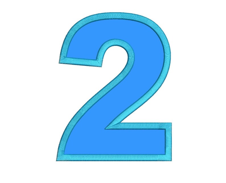 Number 2 Applique Design 3 Sizes for Instant Download | Etsy Number 2 Applique Design 3 Sizes for Instant Download | Etsy
