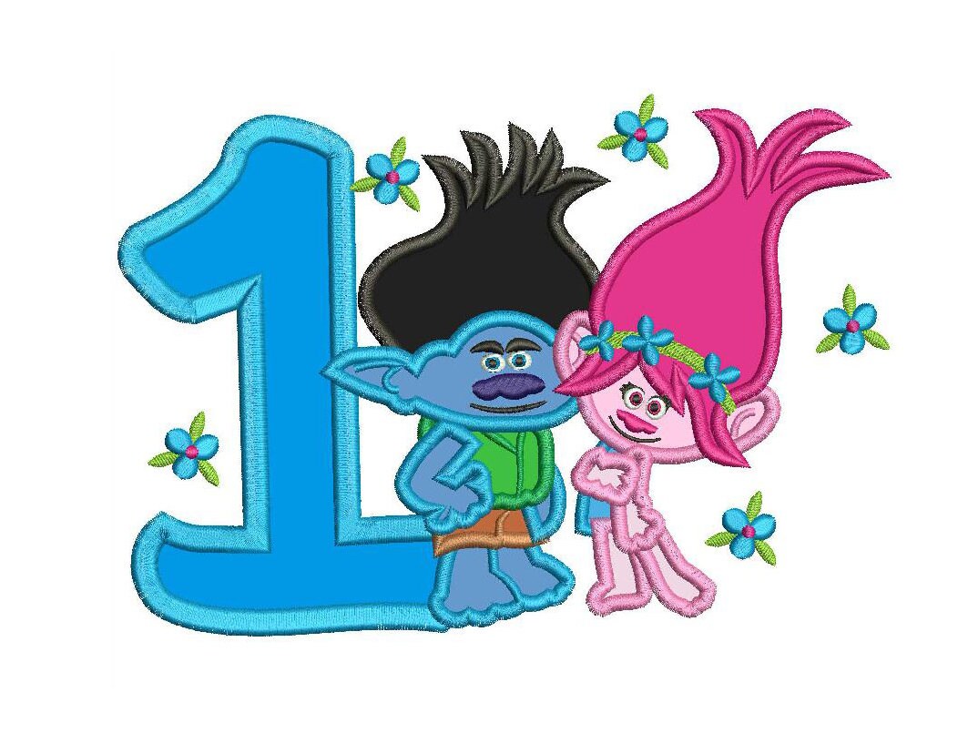 Poppy Troll Applique Design | Etsy