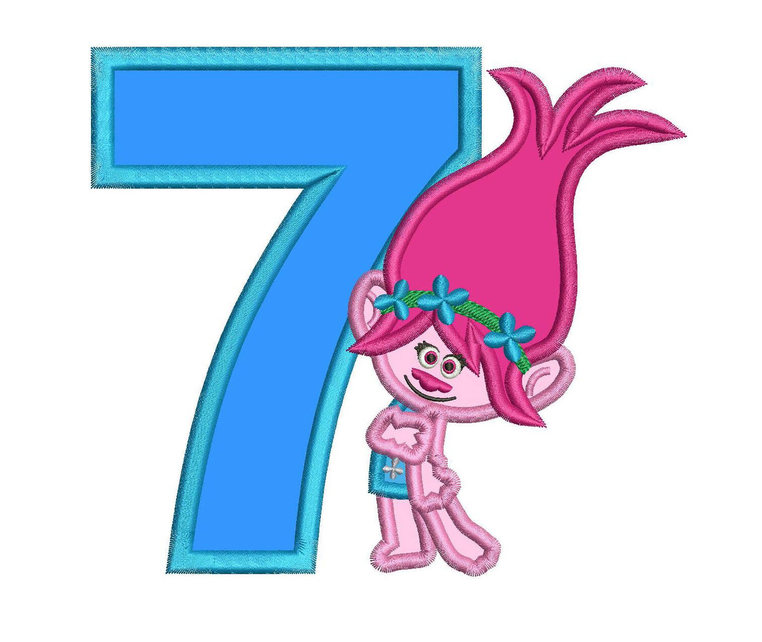 Poppy Troll Embroidery Applique Design Instant Download Sewing & Fiber ...