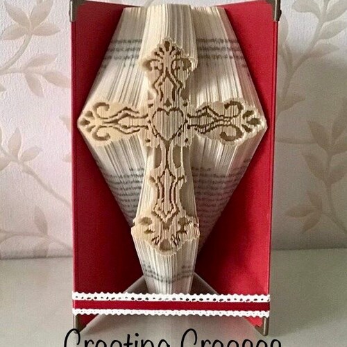 Ornate Cross Combination Book Folding Pattern | Etsy