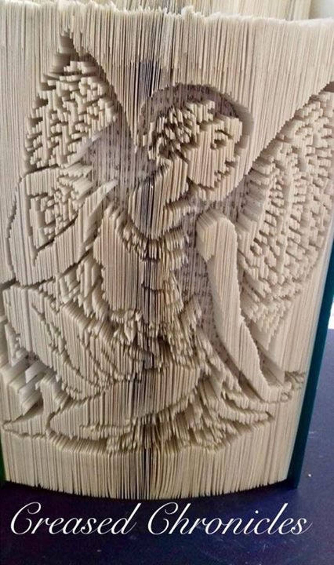 Double Fold Intricate Angel and Cross Cut and Fold Book Folding Pattern ...