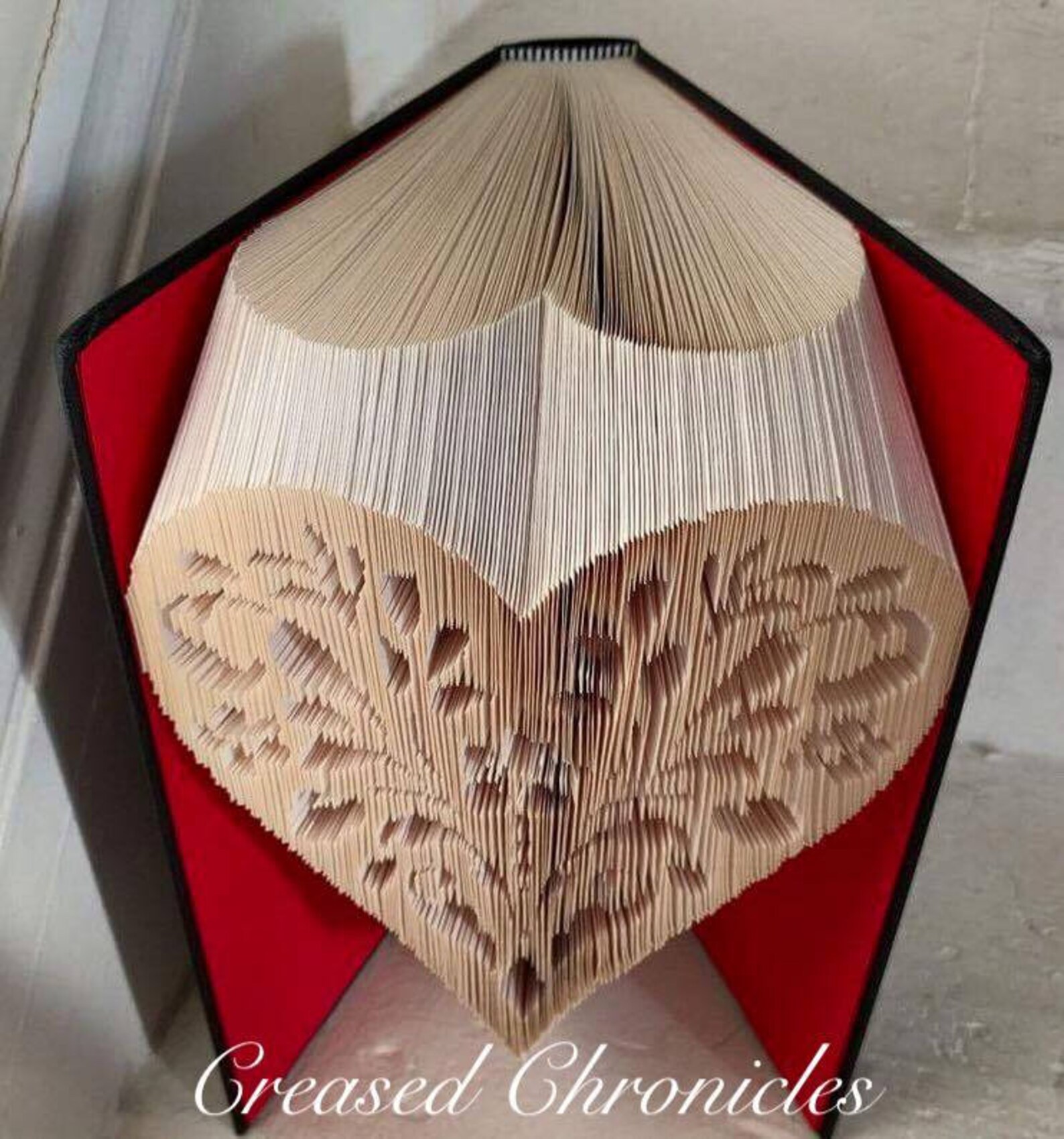 Flower Heart Cut And Fold Book Folding Pattern Etsy