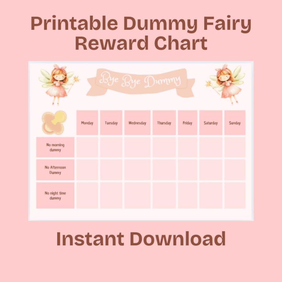 Dummy Reward Chart – No More Dummy Printable – Digital Download for ...
