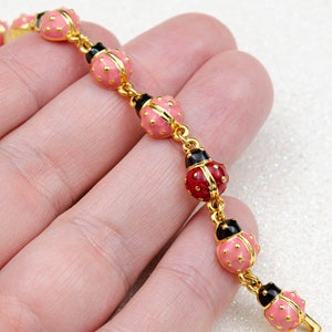 Vintage Joan Rivers Bracelet Tiny Ladybugs Jewelry Pink Enamel - Etsy