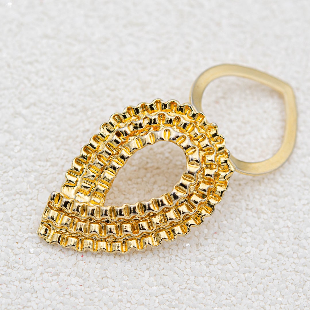 Vintage Gold Nugget Scarf Ring Clip Teardrop Hinged Scarf Clip Gold ...