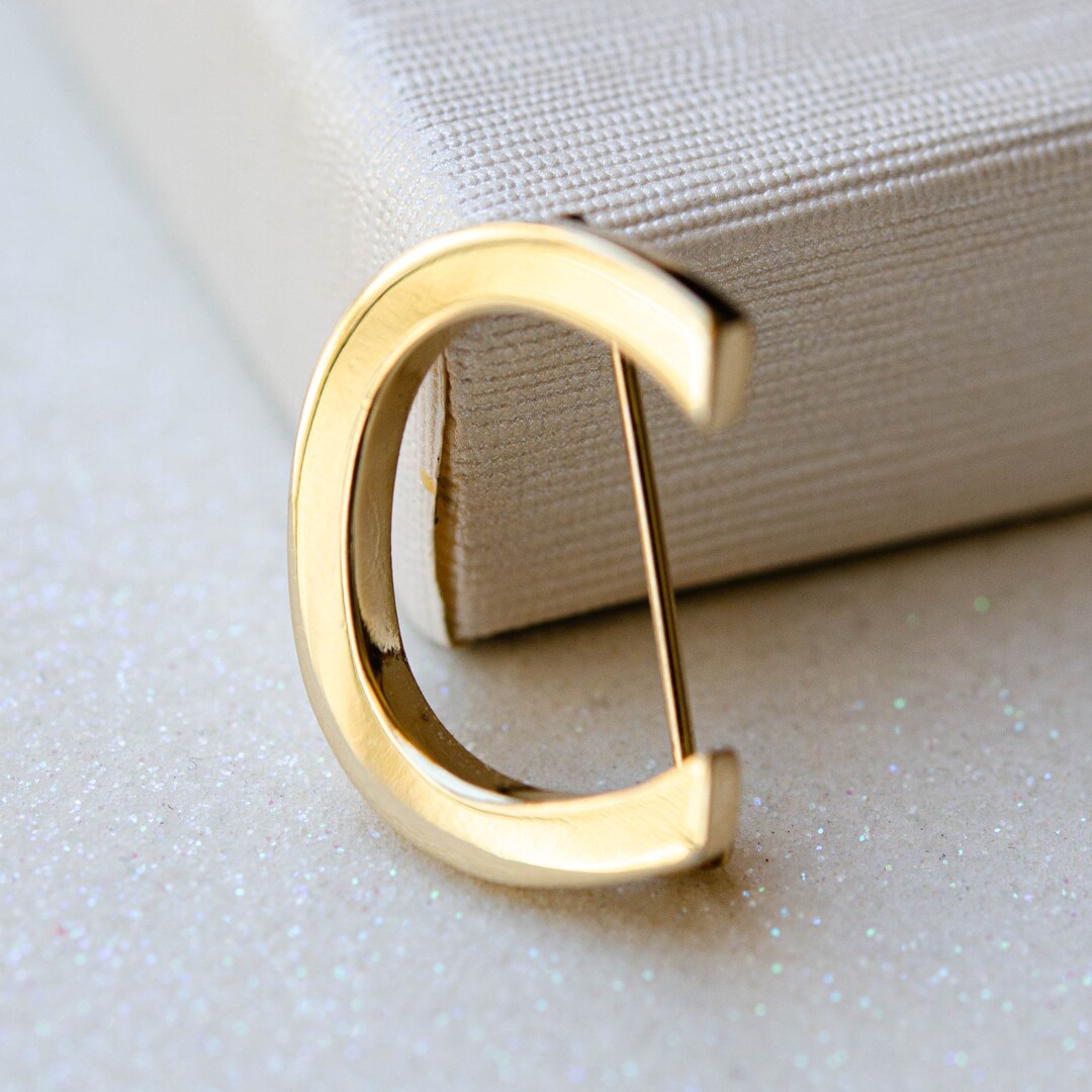 Vintage Monet Monogram Brooch Bold C Letter Brooch Gold Initial Pin - Etsy