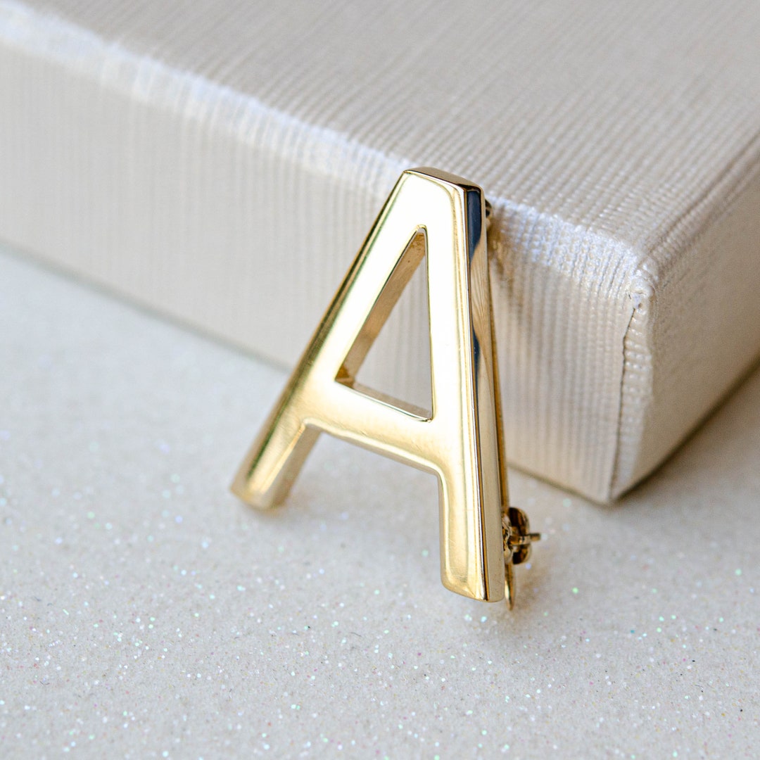 Vintage Monet Monogram Brooch Bold A Letter Brooch Gold Initial Pin - Etsy