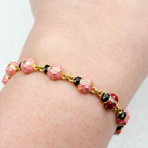 Vintage Joan Rivers Bracelet Tiny Ladybugs Jewelry Pink Enamel - Etsy