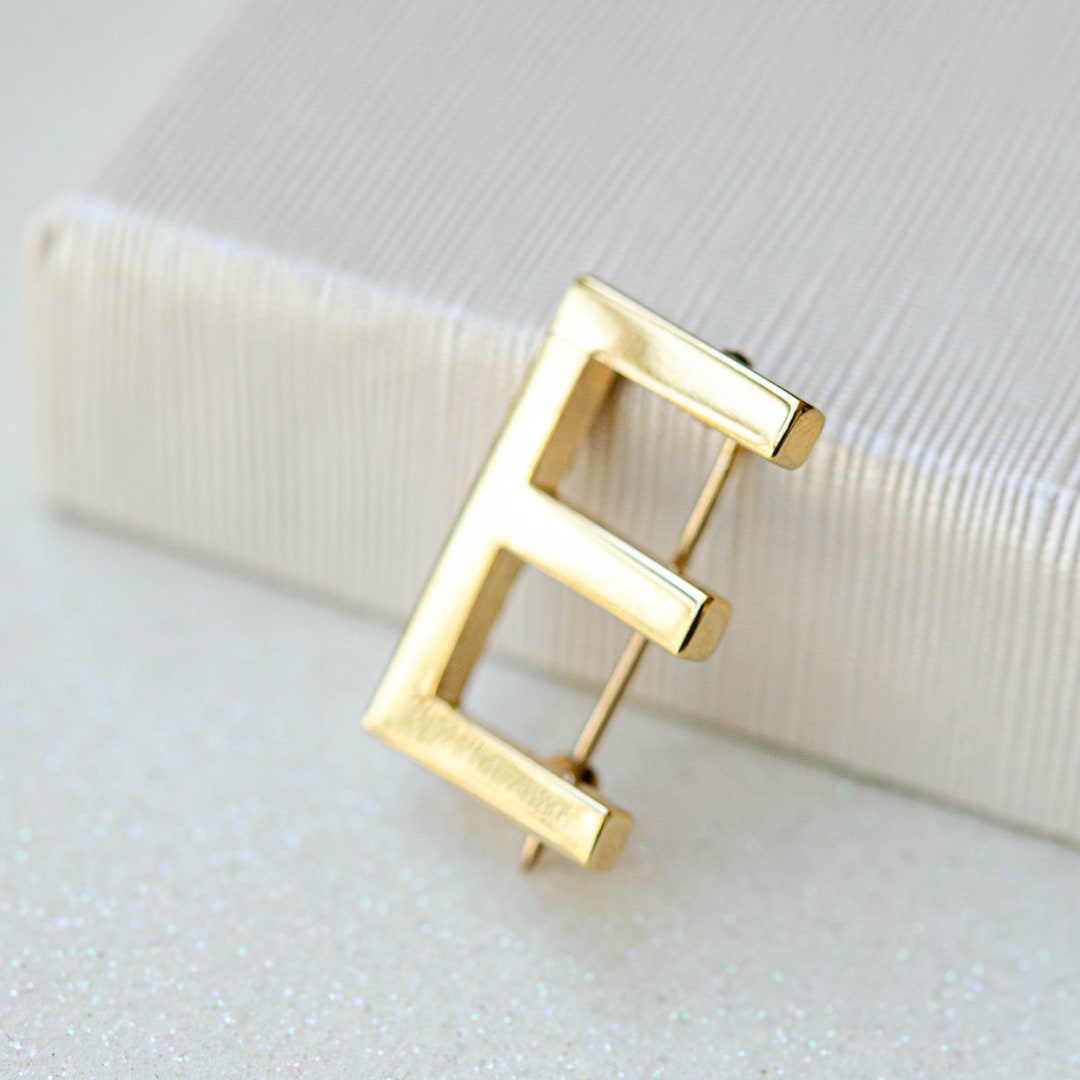 Vintage Monet Monogram Brooch Bold E Letter Brooch Gold Initial Pin - Etsy