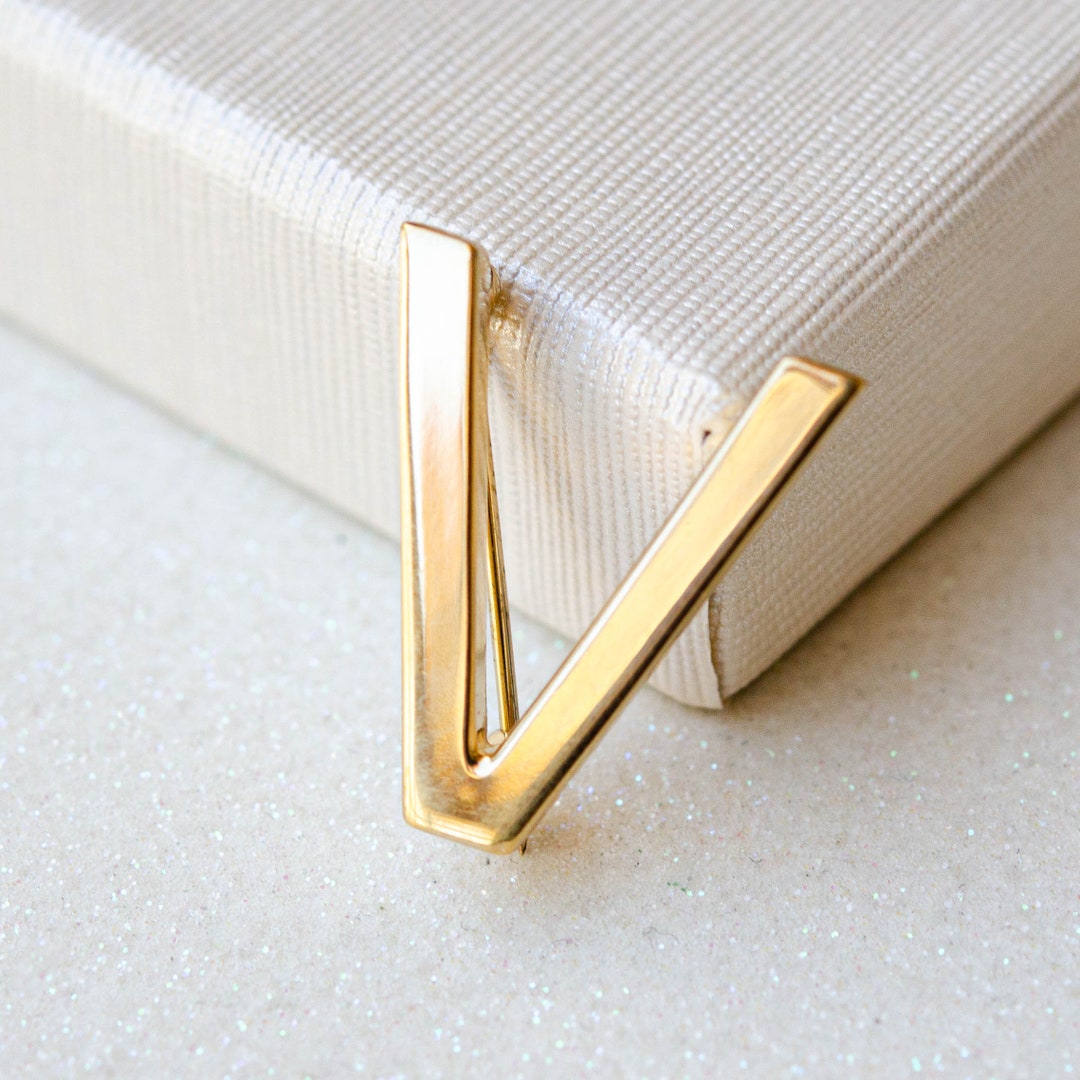 Vintage Monet Monogram Brooch Bold V Letter Brooch Gold Initial Pin - Etsy