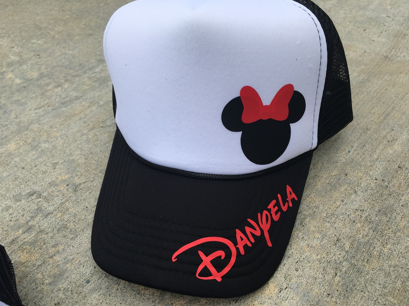 Disney Minnie Trucker Hats - Mom and Son Caps - Trucker Hat With Name ...