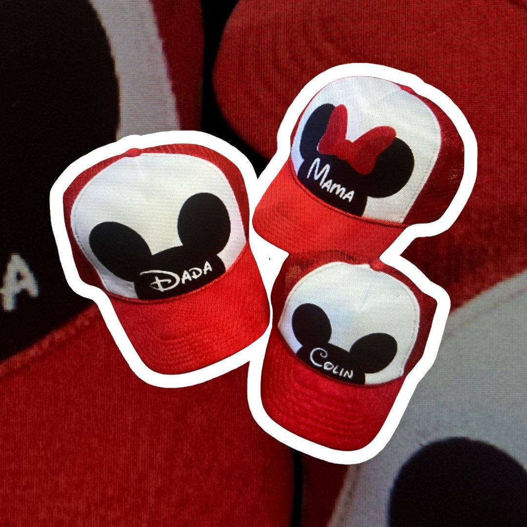 Red Trucker Mickey Hat - Family Disney Trucker Hats - Dad and Son Caps ...
