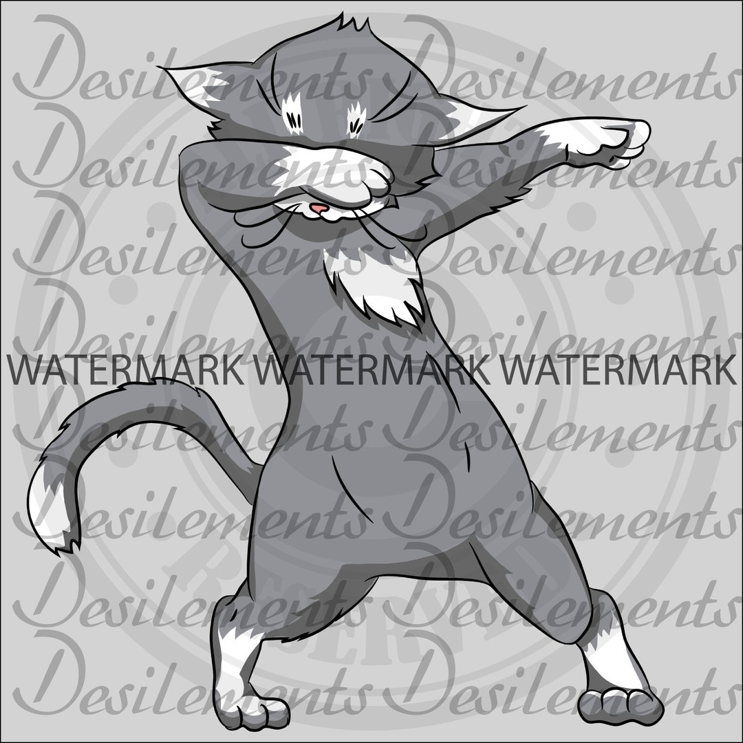Gray Cat, Dabbing Clipart, Dab Dance, Clipart, Commercial License,png ...