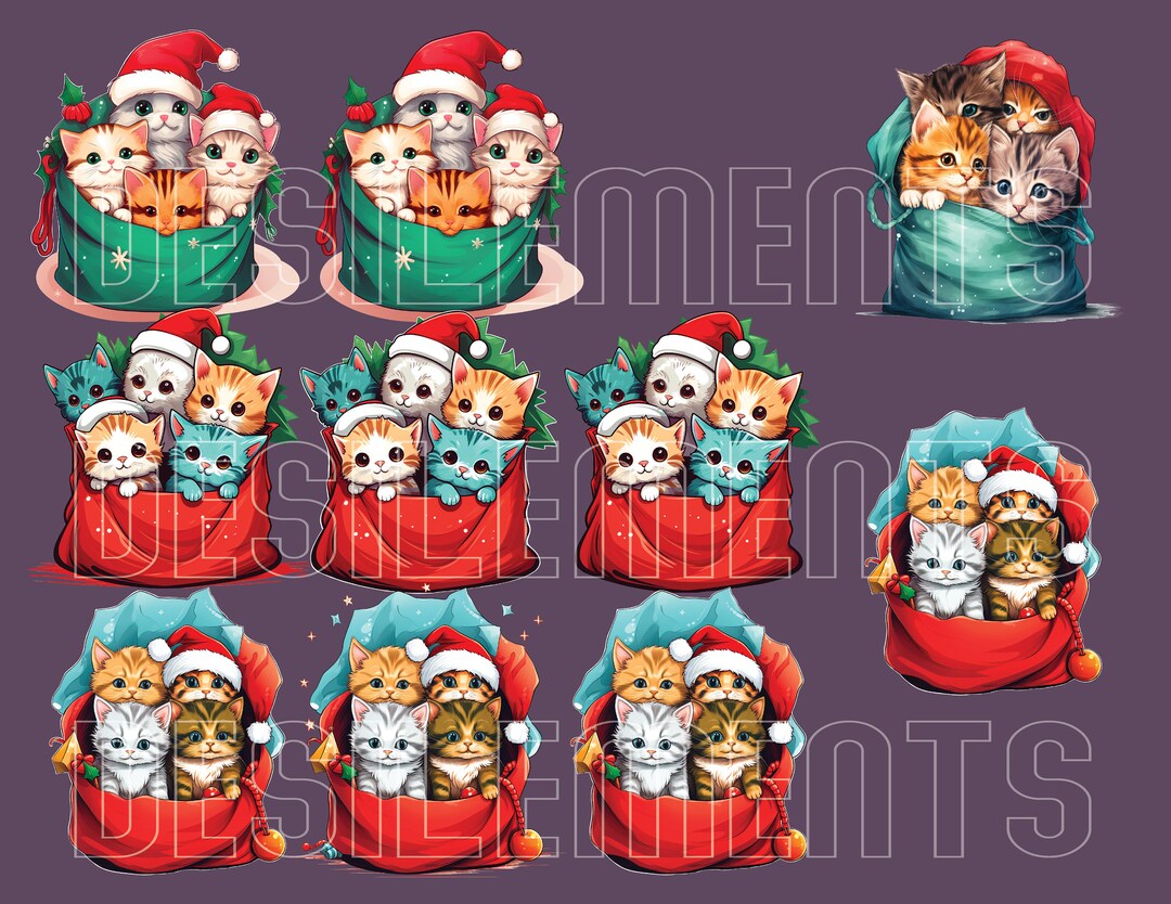 Christmas Clip Art, Funny Cat Clip Art, CATS FOR EVERYBODY, Kittens in ...