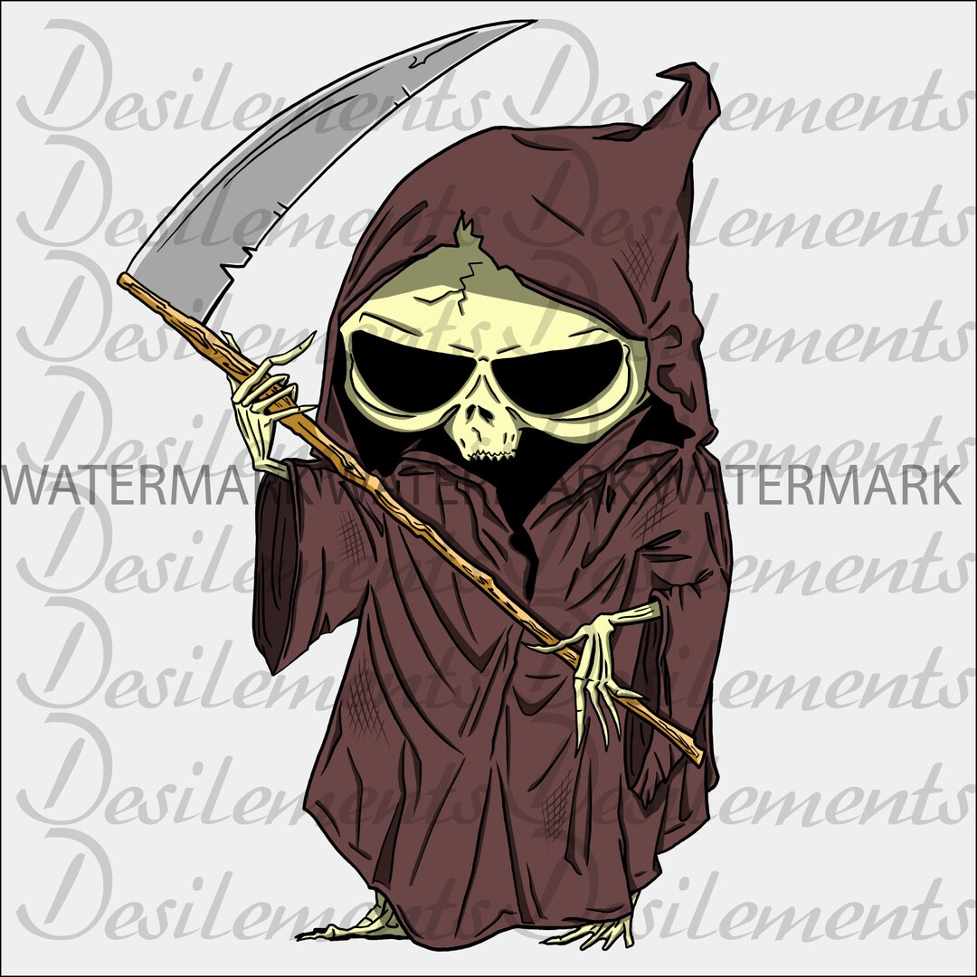Grim Reaper Illustration, Halloween Clip Art, Death Cartoon Image, One ...