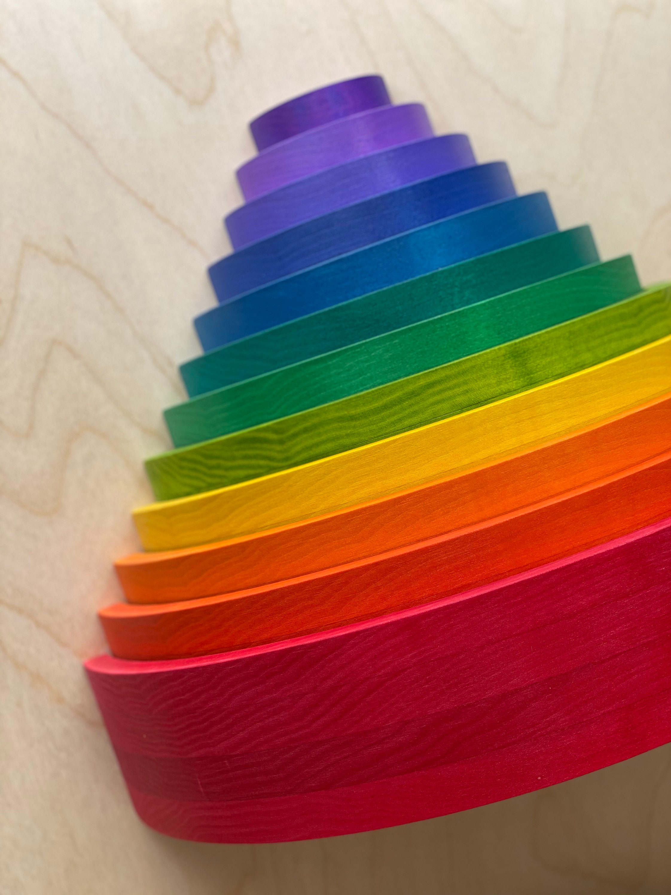 12 Piece Rainbow Wood Stacker Rainbow Wood Puzzle Rainbow | Etsy