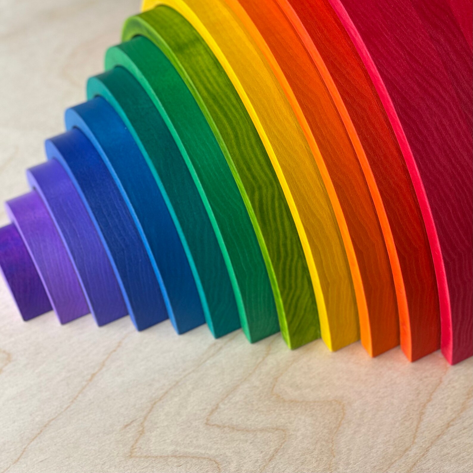 12 Piece Rainbow Wood Stacker Rainbow Wood Puzzle Rainbow | Etsy