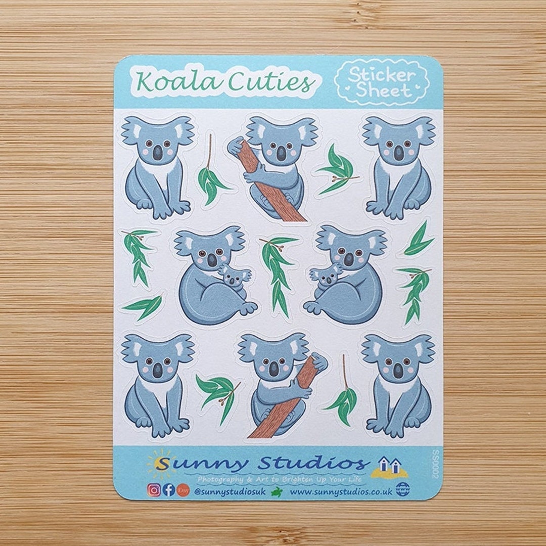 Koala Cuties Sticker Sheet Koala Planner Stickers Sticker Sheet ...