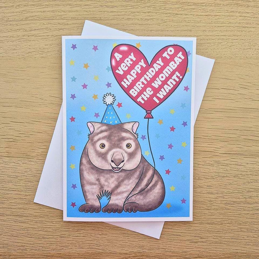 Wombat Birthday Card | Happy Birthday | Australian Animals | Wombats ...